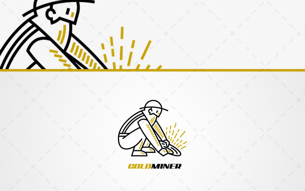 Creative & Modern Gold Miner Logo For Sale – Lobotz LTD