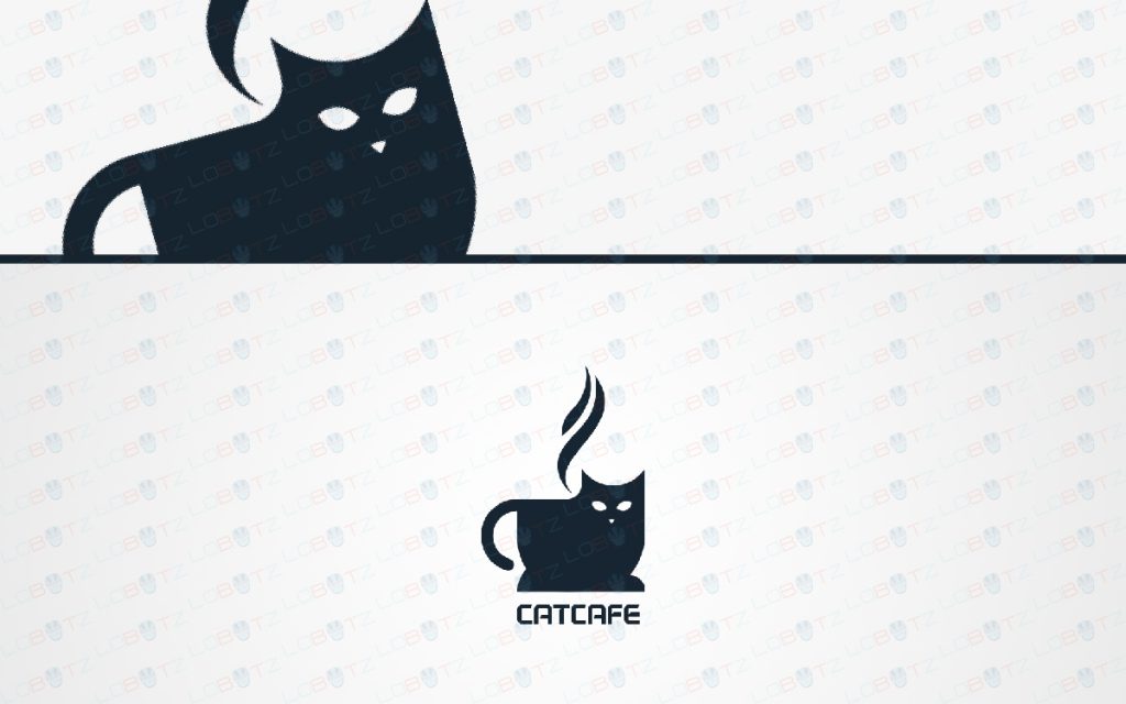 Cute & Creative Cat Cafe Logo For Sale Premade logos – Lobotz LTD