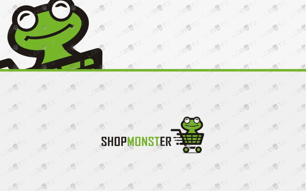 Creative & Trendy Frog Shopping Logo For Sale - Lobotz LTD