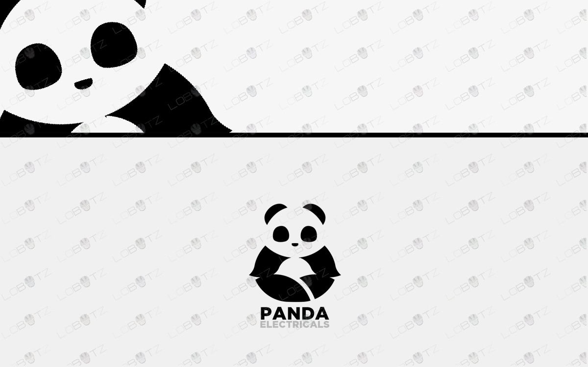 Modern Panda Logo For Sale | Business Logo - Lobotz LTD