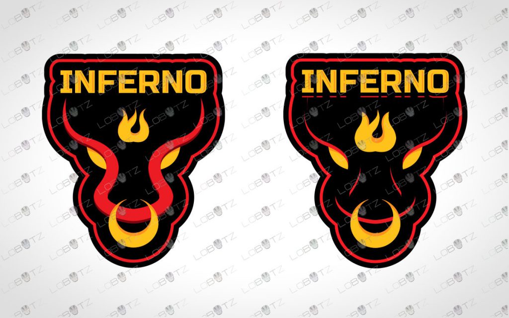 Inferno Logo For Sale | Inferno Mascot Logo For Sale – Lobotz LTD