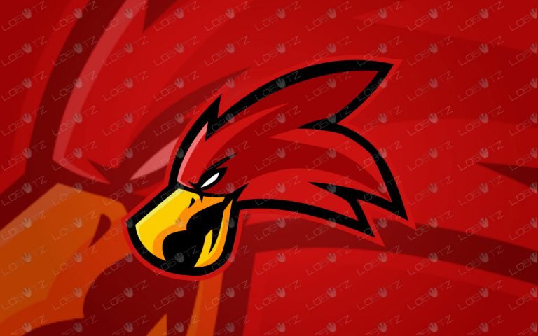 Red Hawk Mascot Logo For Sale | Premade Hawk eSports Logo – Lobotz LTD