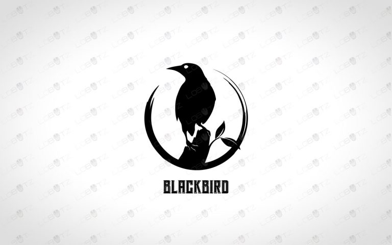 Premade Blackbird Logo For Sale | Premade Bird Logos - Lobotz LTD