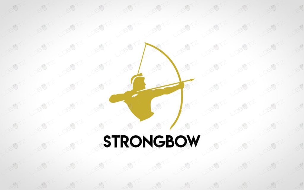 Premade Strong Bow Logo | Brand Logo | Archer Logo For Sale - Lobotz LTD